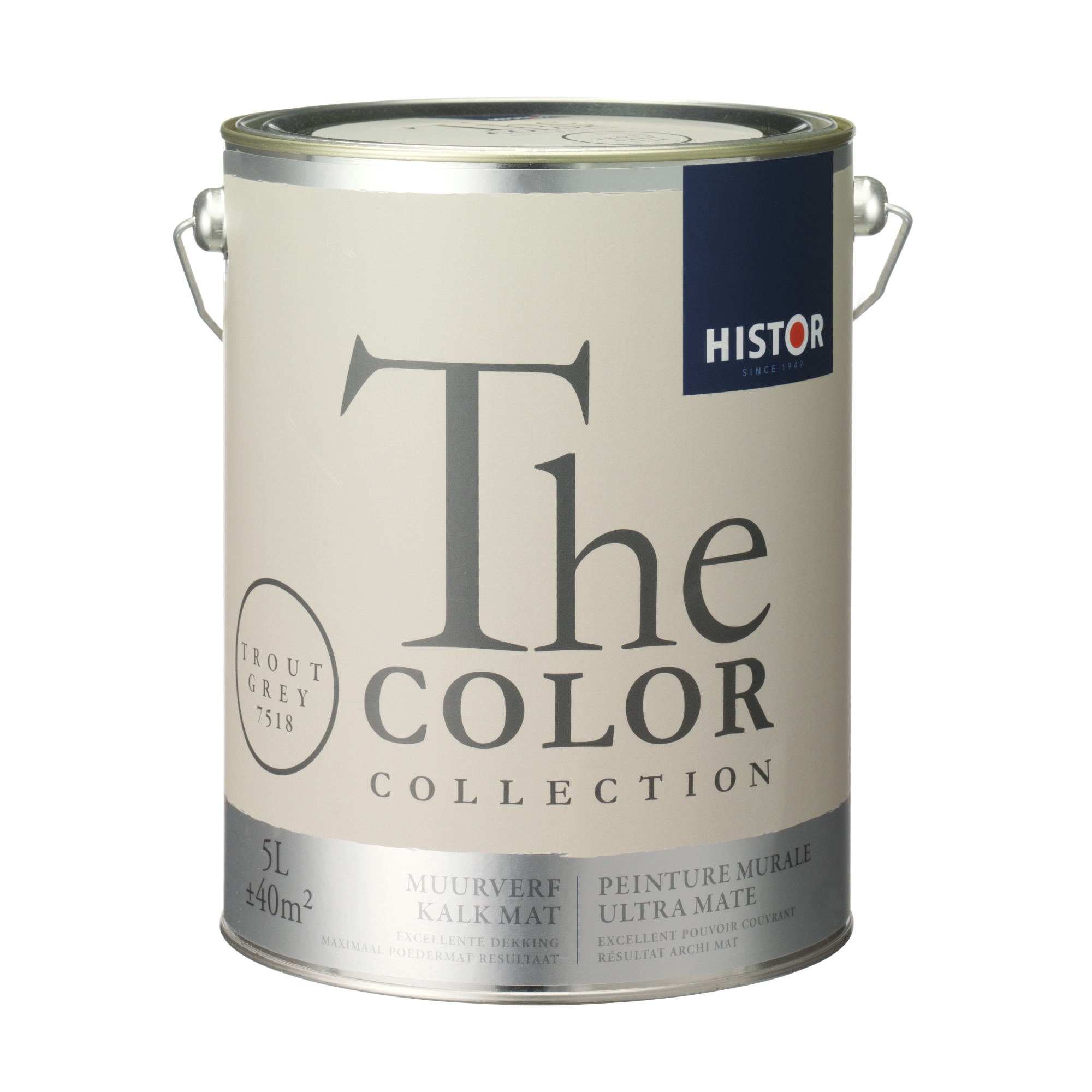 Histor The Color Collection muurverf trout grey 5 liter | Muurverf ...