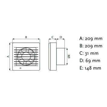 GAMMA | IVC Air inbouwventilator Standaard wit Ø 150mm kopen ...