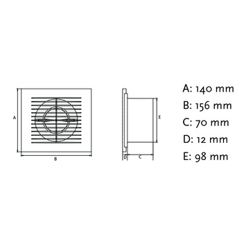 GAMMA | IVC Air inbouwventilator Design met timer wit Ø 100 mm kopen ...