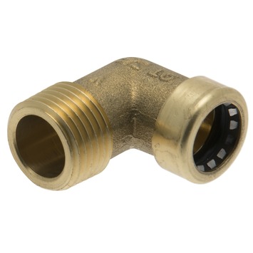 GAMMA | VSH Tectite push bocht 90° messing (push x buitendraad) 15 mm x 1/2" 2 stuks kopen? | CV ...