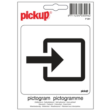 Pickup pictogram normale ingang zwart/wit 10x10 cm | GAMMA