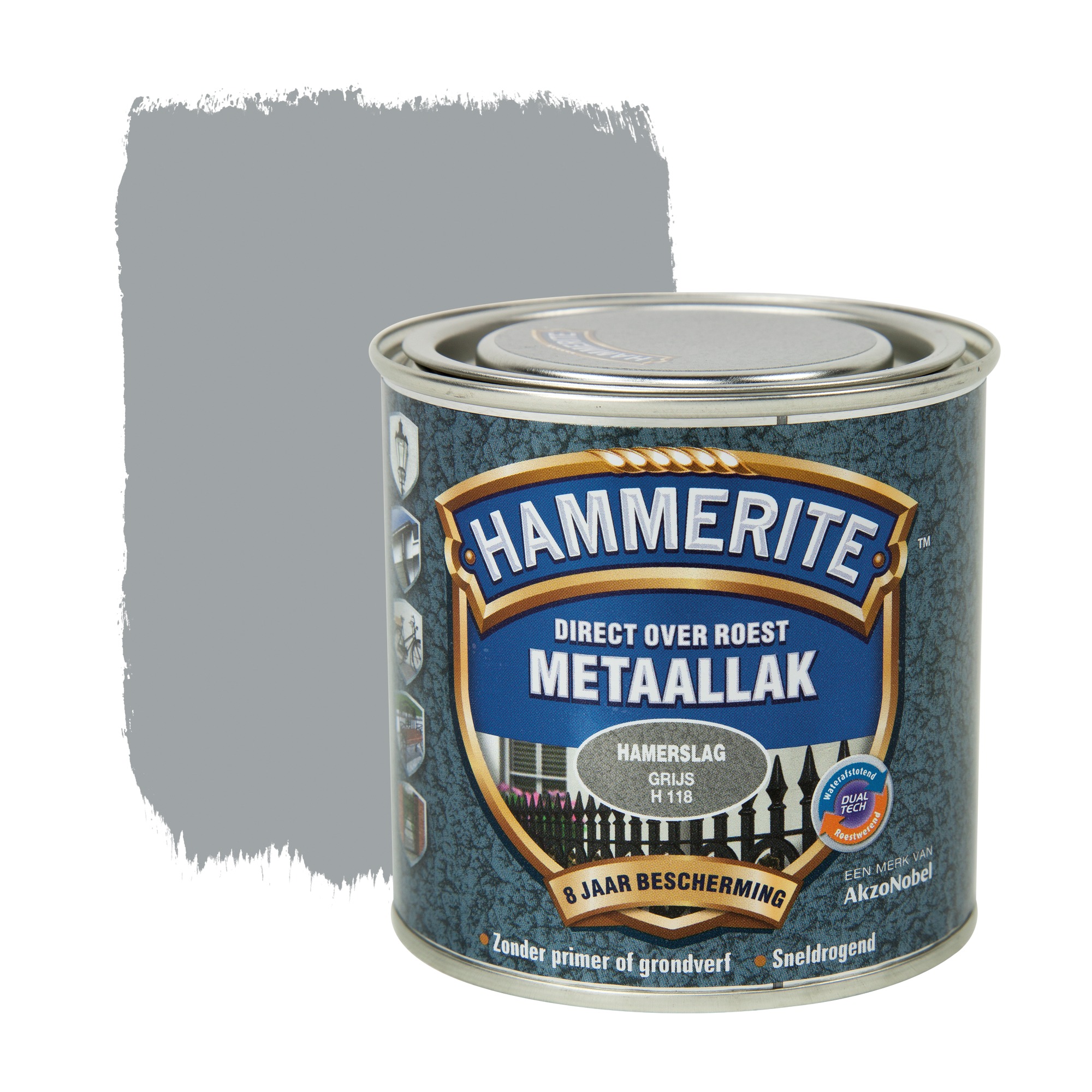Hammerite metaallak grijs hamerslag 250 ml | Metaallak | Lakken | Verf ...