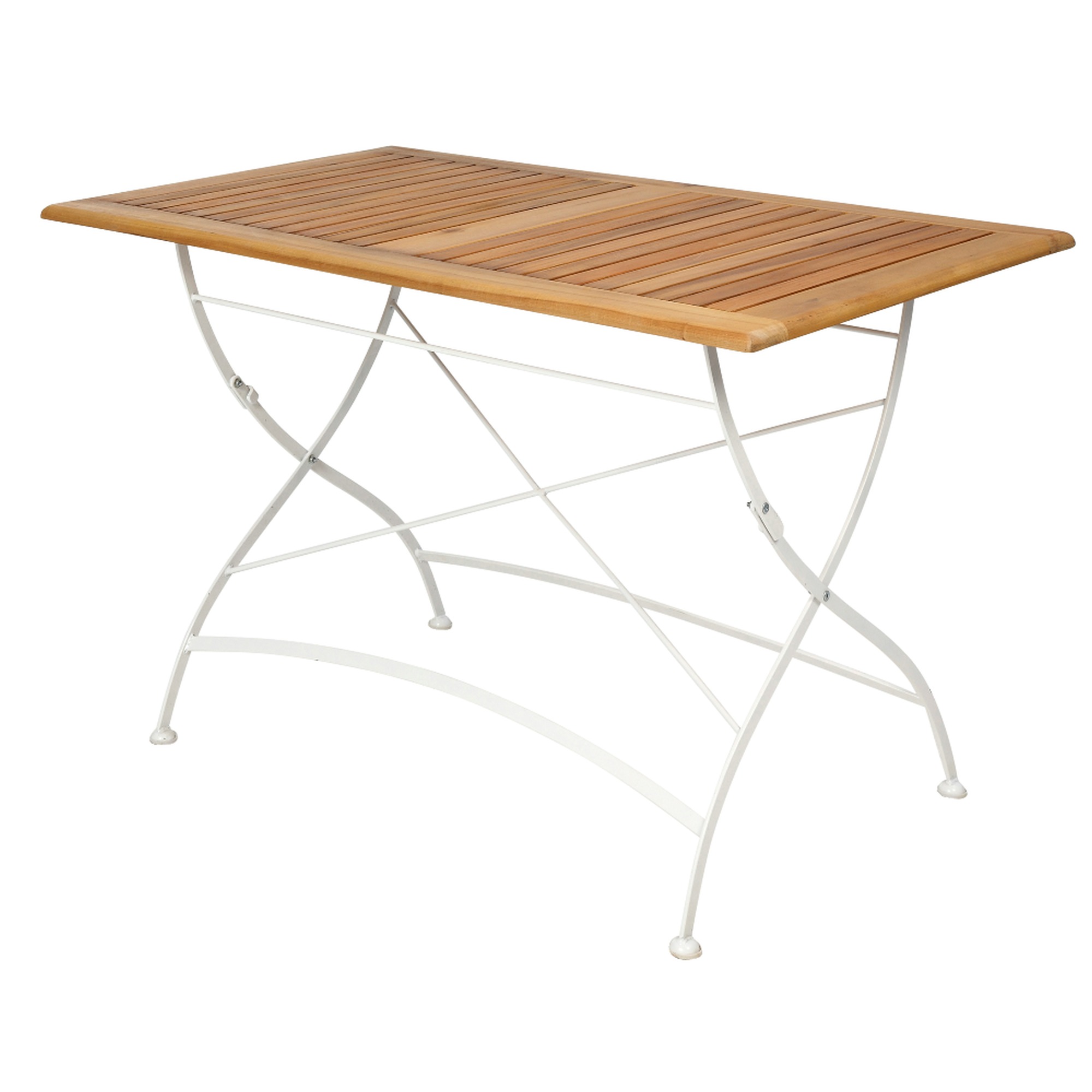 Tuintafel Merano teaklook met wit 125x75 cm | Tuintafels | Tuinmeubelen ...