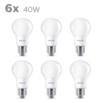 GAMMA | Philips LED peer E27 40W 6 stuks mat niet dimbaar kopen? | Led lampen