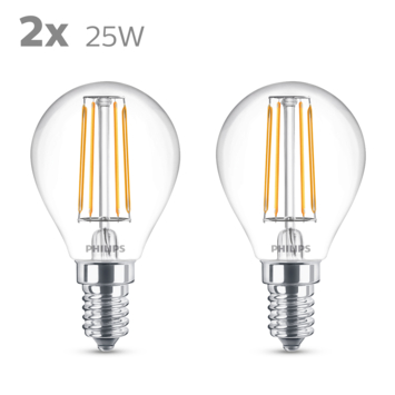 GAMMA | Philips LED kogel E14 40W 2 stuks filament helder niet dimbaar ...