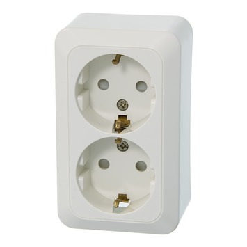GAMMA | OK dubbel geaard stopcontact opbouw wit kopen? | Stopcontacten