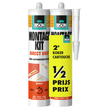 GAMMA | Bison montagekit direct grip duo 370ml duo verpakking kopen? | houtlijm-montagekit