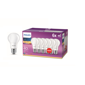 GAMMA | Philips LED peer E27 40W 6 stuks mat niet dimbaar kopen? | Led lampen