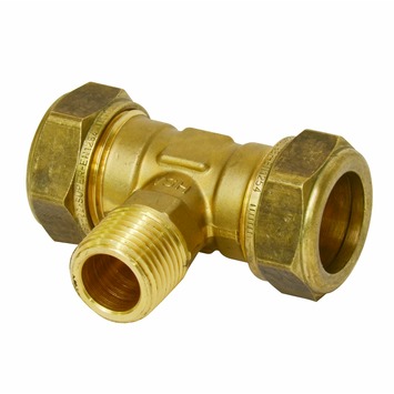 VSH knelkoppeling messing T-stuk (knel x buitendraad) 22 mm x 1/2" | GAMMA