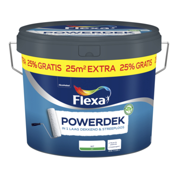 Flexa Powerdek muurverf mat wit 10 liter + 25% GRATIS | GAMMA