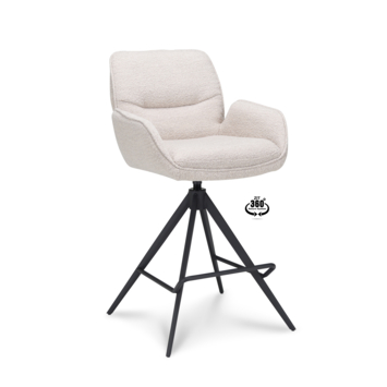 Barkruk Iris Alpine natural beige bouclé stof met armleuning kopen ...
